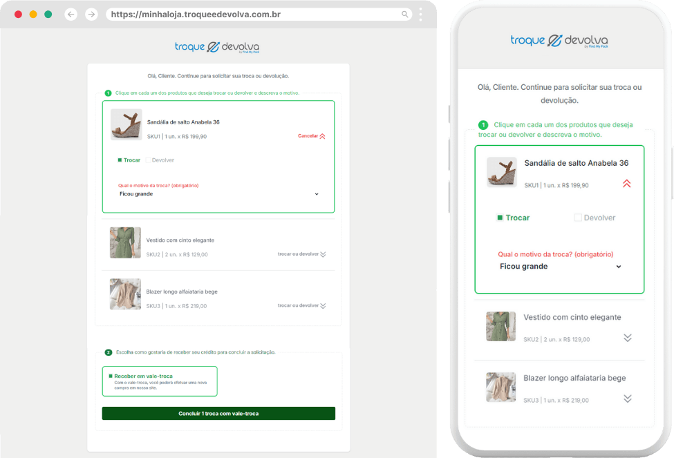 Gestão de logística reversa para e-commerce - Troque & Devolva